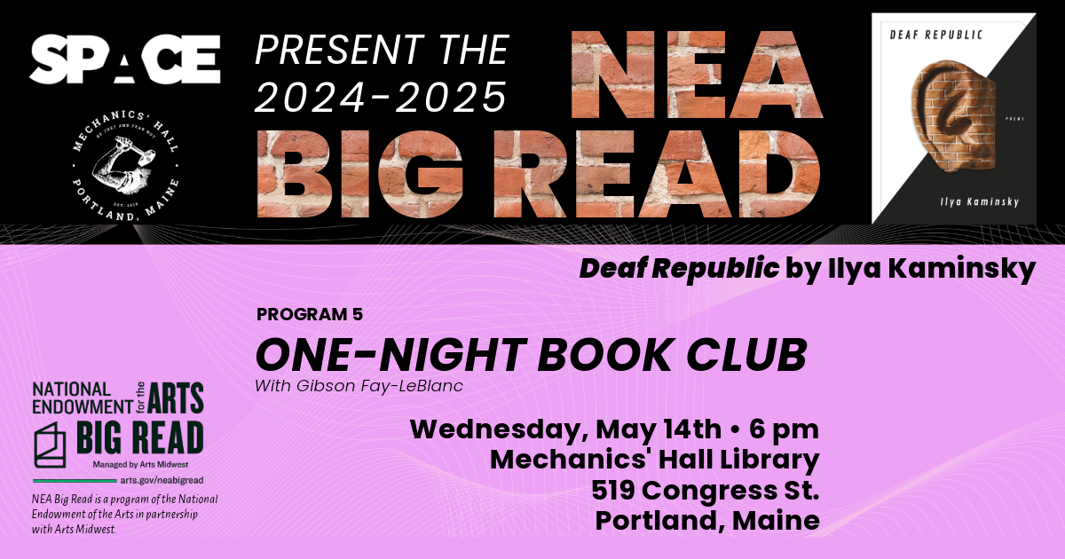 NEA Big Read | One-night Book Club with Gibson Fay-LeBlanc @ Mechanics ...